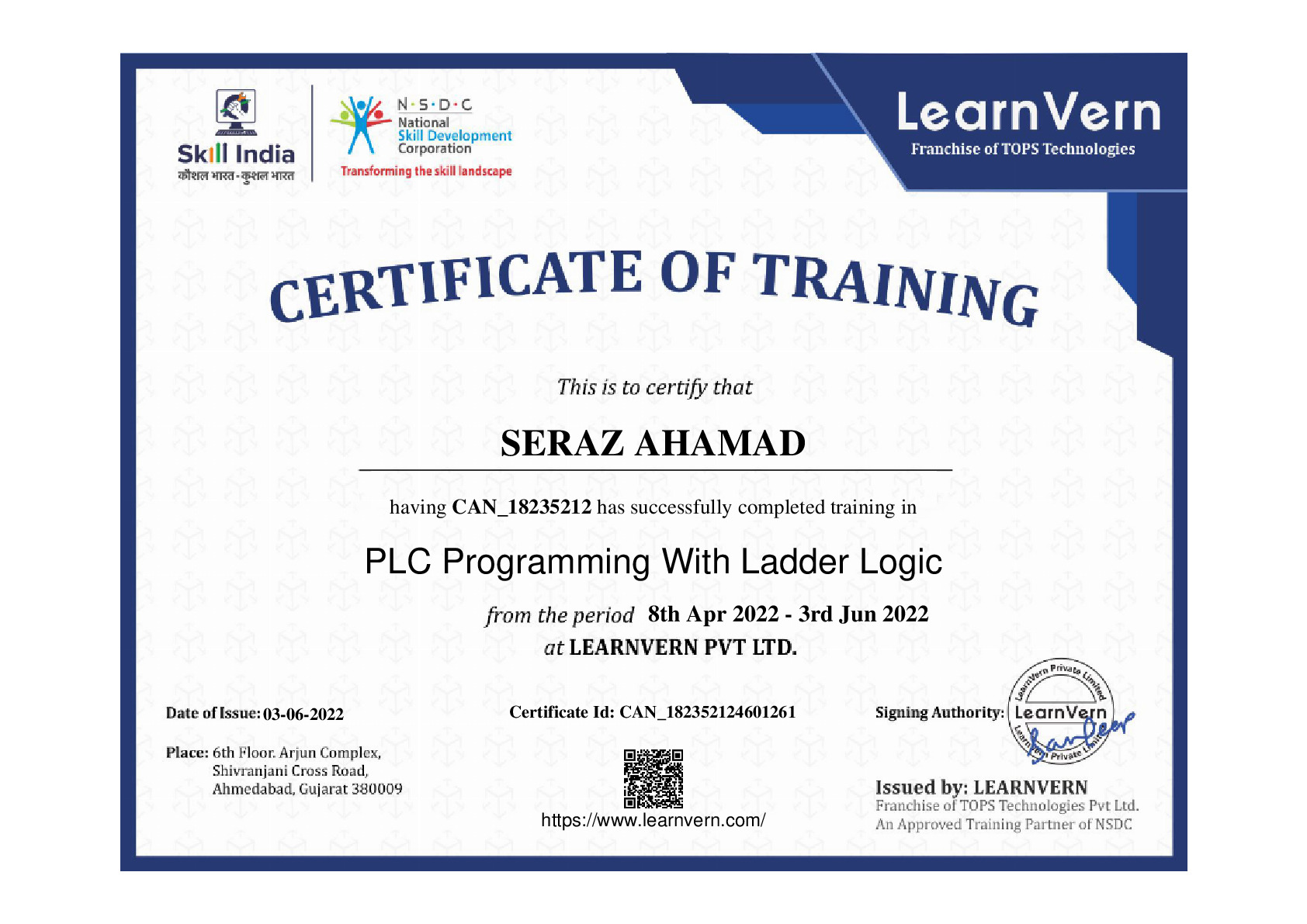 Seraz Ahmad - QA/QC Engineer Electrical | B.Tech in Electrical ...